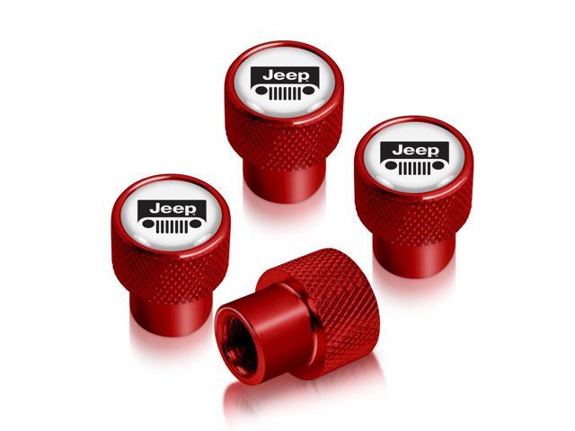 Click here for Jeep Grill Logo in White on Red Aluminum Tire Valv... prices