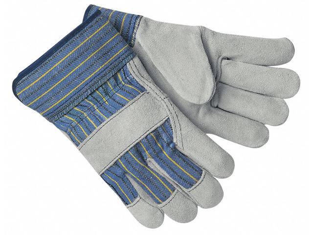 Click here for Mcr Safety Leather Gloves Blue with Black and Yell... prices