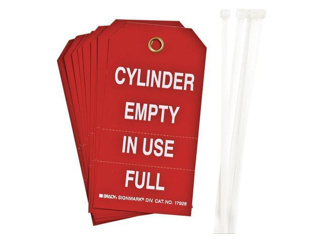 Click here for BRADY 17928 Cyl Stat Tag 5-3/4 x 3 In Wht/R Met PK... prices