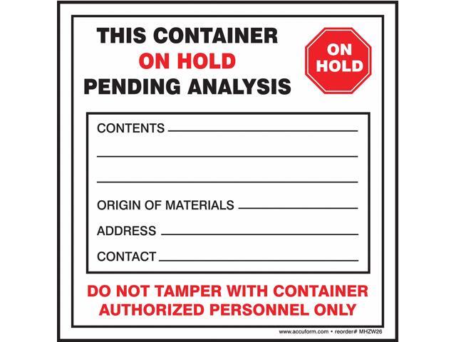 Click here for ACCUFORM MHZW26PSC Accuform Label Paper 6 In. H PK... prices