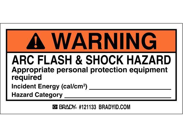 Click here for BRADY 121133 Arc Flash Label 2 In. H 4 In. W PK10 prices