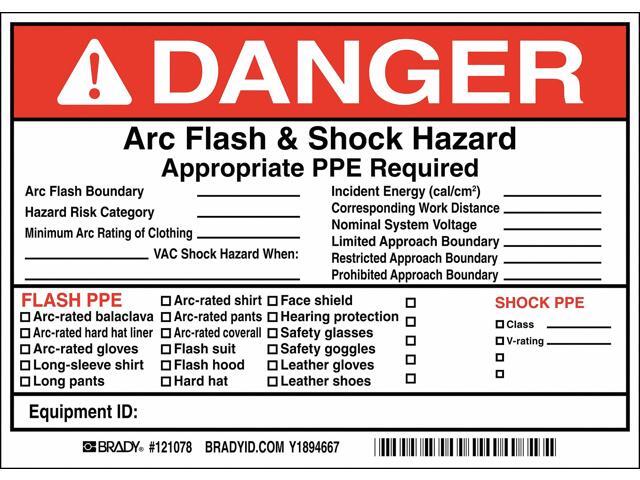 Click here for BRADY 121078 Arc Flash Protection Label PK5 prices