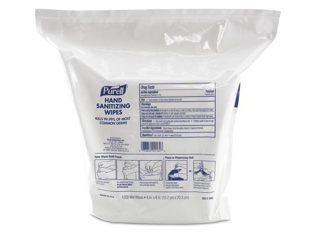 6 x 8 Citrus Fragrance Hand Sanitizer Wipes  1200 Wipes per Container  2 PK