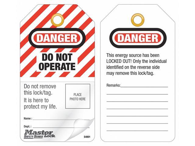 Click here for Master Lock Photo ID Danger Tags PK12 S4801 prices