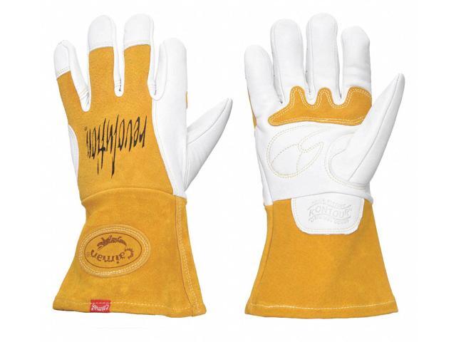 Click here for CAIMAN 1810-6 Glove Welding 14 In L Tan and Gold X... prices