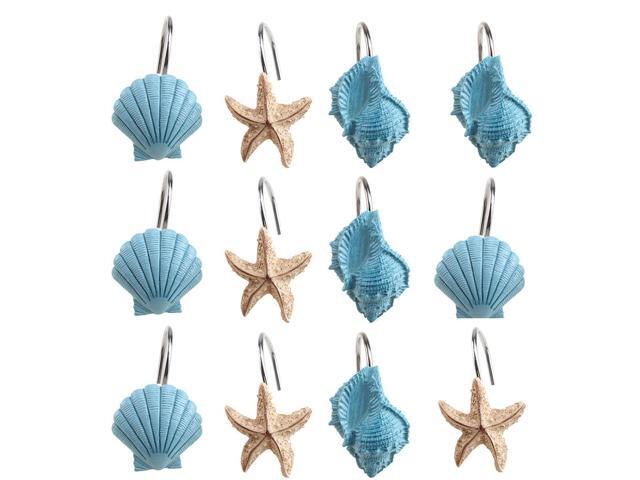 Click here for AGPtEK 12 PCS Seashell Shower Curtain Hooks Blue prices