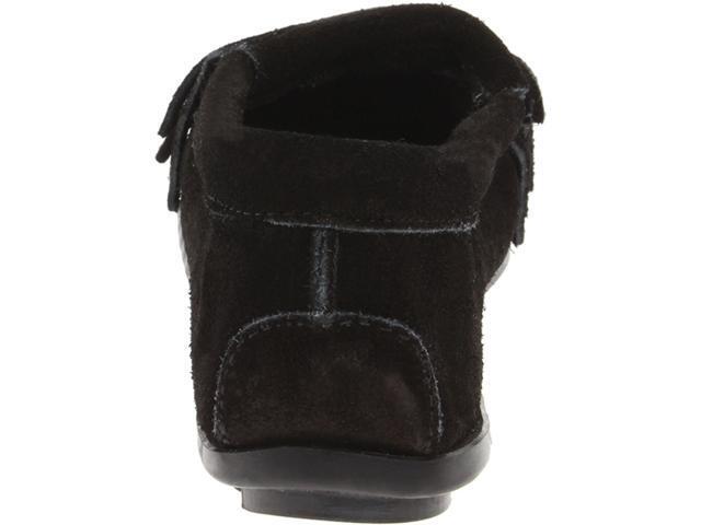 Minnetonka Womens Kilty Hardsole Moccasin - Black