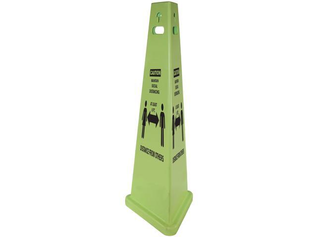 Click here for TriVu Safety Sign Social Dist 3-sided 14-3/4Base 4... prices