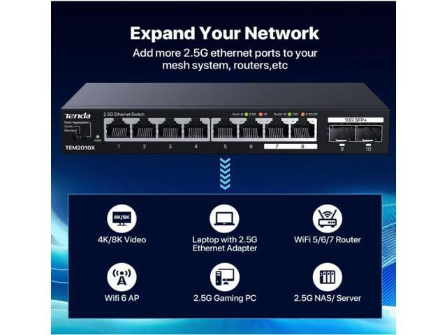 Click here for Tenda Tem2010X 8 Port 2.5G Ethernet Switch Support... prices