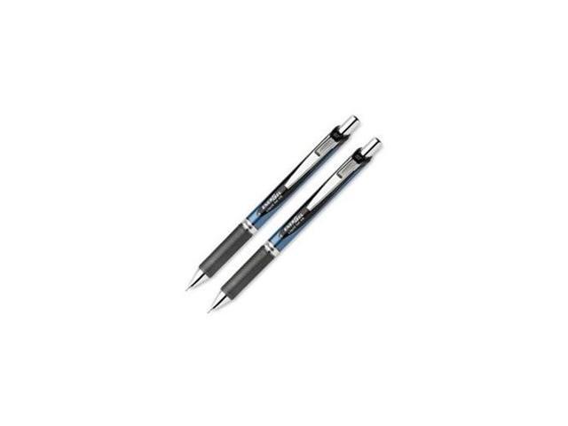 Pentel Gel Pen Retractable/Refillable Metal Tip.7mm 2/PK Black BLN77BP2A