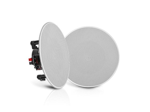 Pyle 5.25 In-Wall / In-Ceiling 2-Way Speakers - 150W Max Power Output  Includes Round & Square Grills - White