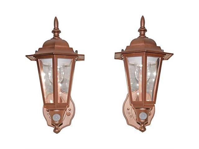 Maxsa Innovations Battery-powered Motion Activated Wall Sconce 2 Pack- Black Hexagonal - Copper