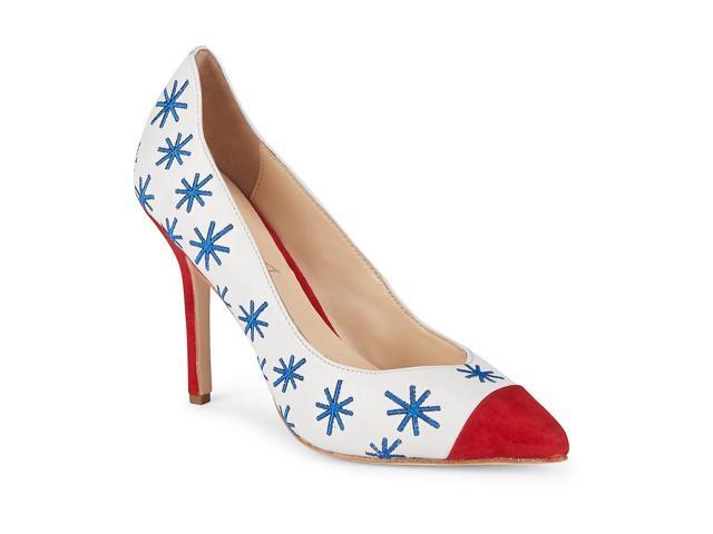 Click here for Isa Tapia Estrella Asterisk Embroidered Suede Whit... prices