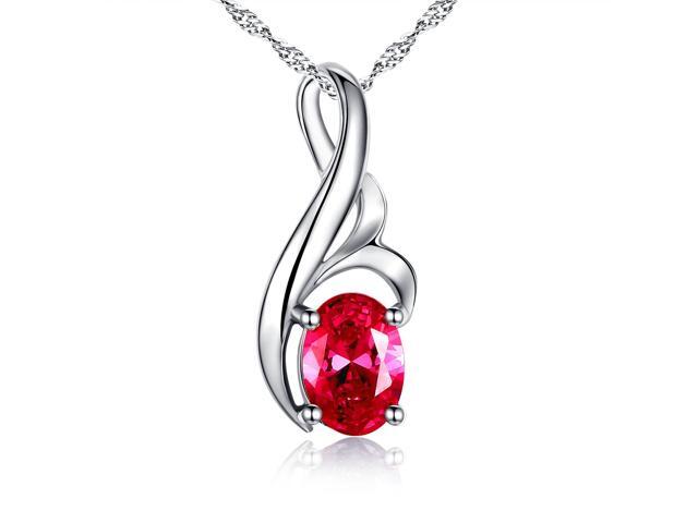Click here for Mabella Sterling Silver Oval Cut Simulated Ruby Pe... prices