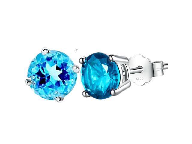 Click here for Mabella 925 Sterling Silver 6mm Round Simulated Bl... prices