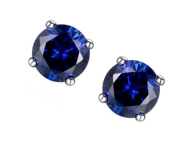 Click here for Mabella 925 Sterling Silver 6mm Round Simulated Bl... prices