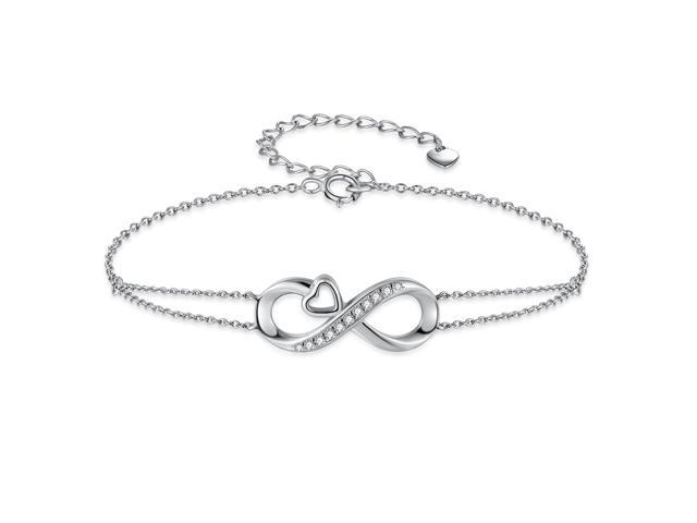 Click here for Mabella Infinity Heart Adjustable Chain Bracelet 1... prices