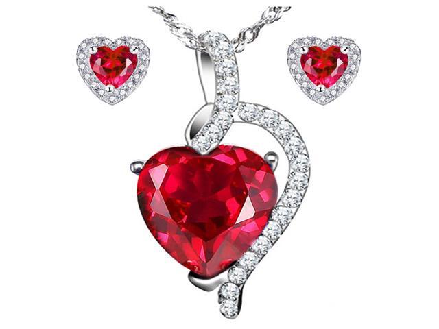 Click here for Mabella Heart Simulated Blue Sapphire Pendant Neck... prices