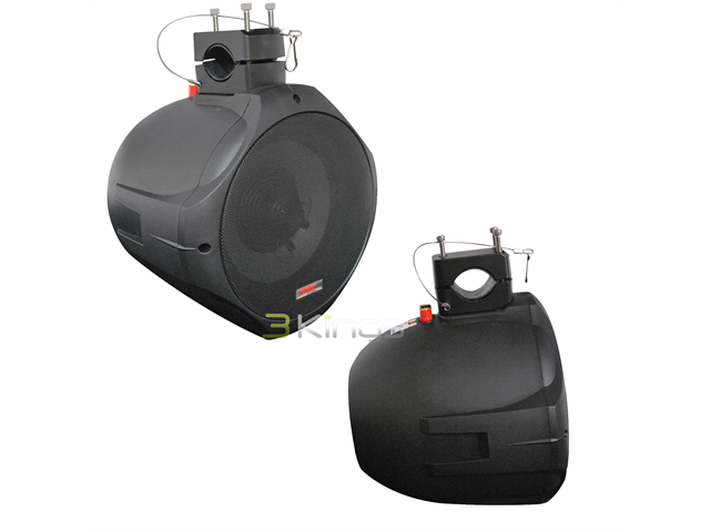 Pyle 8 Marine Wakeboard Tower Speakers - 300W Waterproof  Dual Bullet Style  Black (PLMRB85) - Black