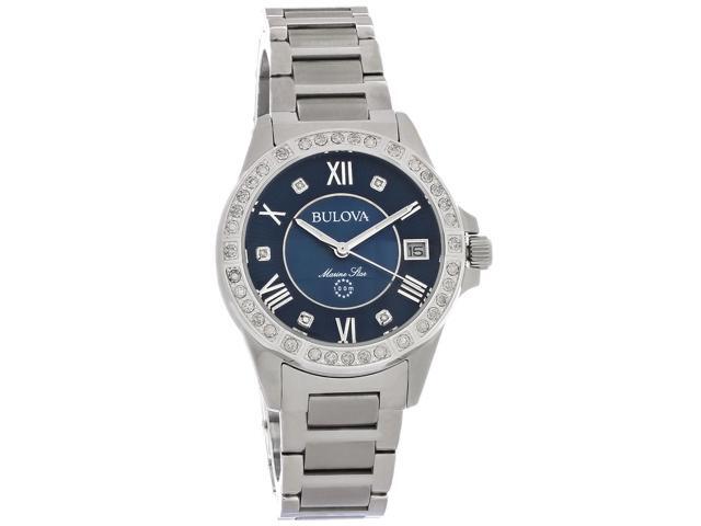 Click here for Bulova Marine Star Ladies Blue MOP Diamond Quartz... prices