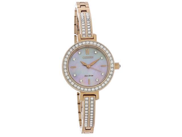 Click here for Citizen Eco-Drive Silhouette Crystal Ladies Rose G... prices