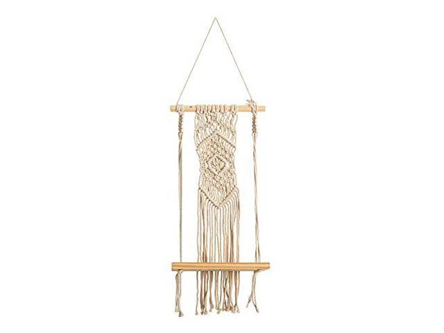 Click here for 22 Boho Chic Wood Macrame Shelf with Diamond Weave prices