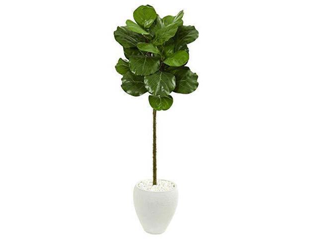 Click here for 5 Fiddle Leaf Artificial Tree in White Planter prices