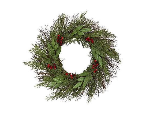 Click here for 20 Cedar and Ruscus with Berries Artificial Wreath prices