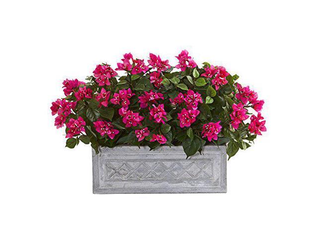 Click here for 30 Bougainvillea Artificial Plant in Stone Planter prices