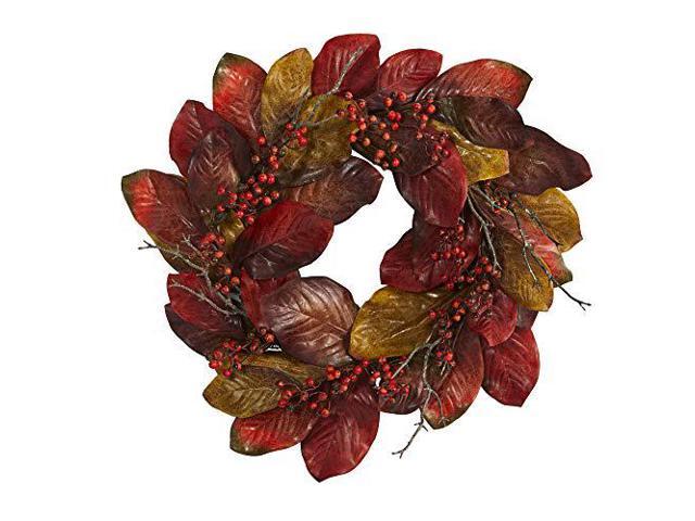 Click here for 24 Harvest Magnolia Leaf and Berries Artificial Wr... prices