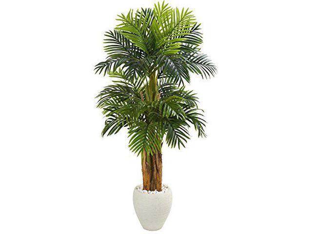 Click here for 5.5 Triple Areca Palm Artificial Tree in White Pla... prices