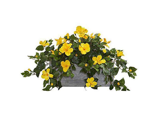 Click here for Hibiscus Artificial Plant in Stone Planter prices