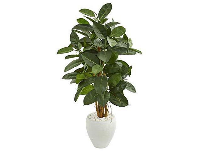 Click here for 53 Artificial Rubber Tree in White Planter prices