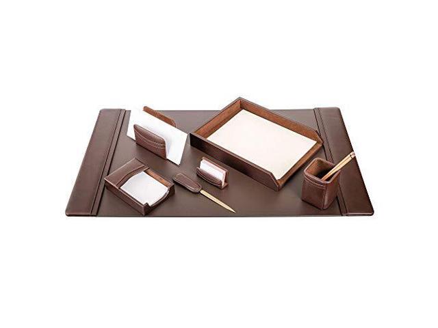 Click here for Dacasso Classic Leather Desk Set  7pcs  Chocolate... prices