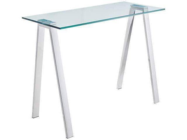 Click here for Cortesi Home Trixie Glass Top Desk with Stainless... prices