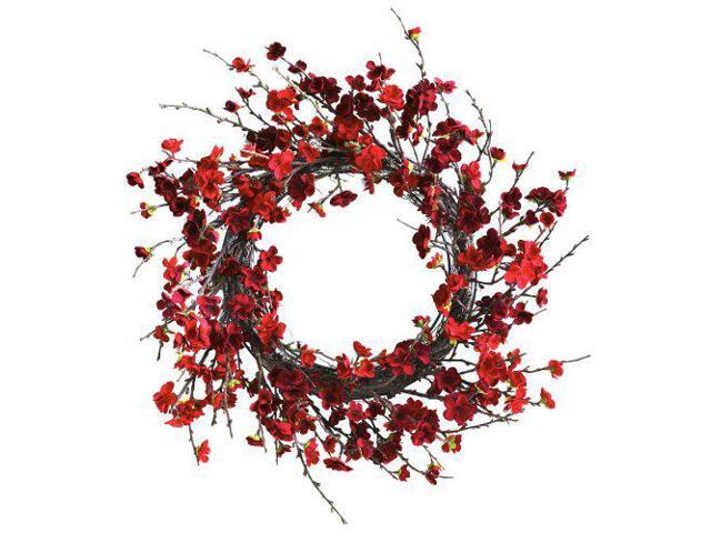 Click here for Nearly Natural 4813 Plum Blossom Wreath  24-Inch... prices