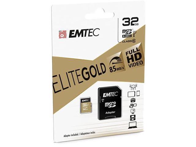 Click here for Emtec MicroSDHC UHSI U1 Elite Gold (32GB 1PK) prices