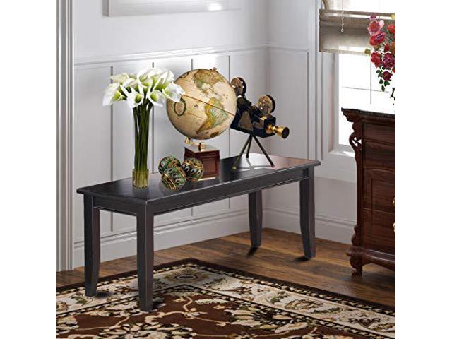 Click here for Dudley Dining Bench with Wood Seat in Black Finish prices