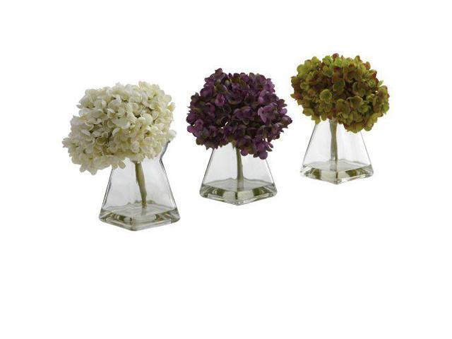 Click here for Nearly Natural 1313-S3 Hydrangea with Vase  White/... prices