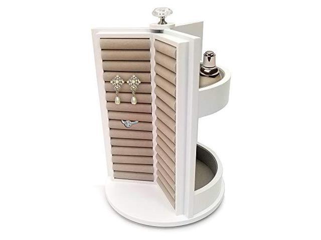 Click here for OnDisplay Brooke Spinning Wooden Jewelry Cabinet O... prices