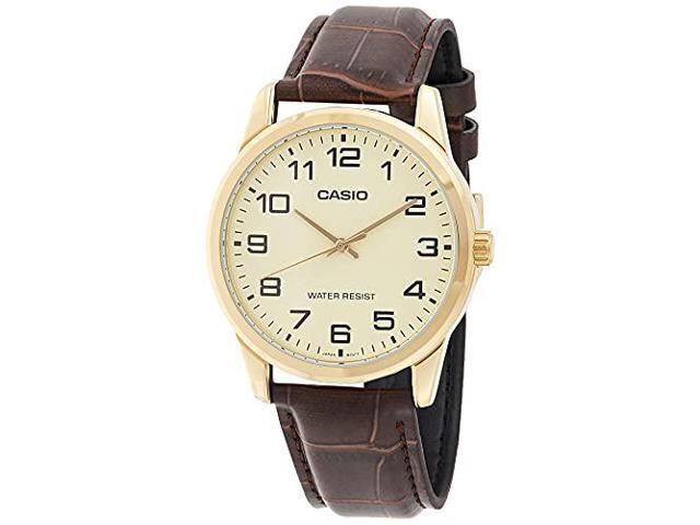 Click here for Casio Mens Stainless Steel Quart Watch with Leathe... prices