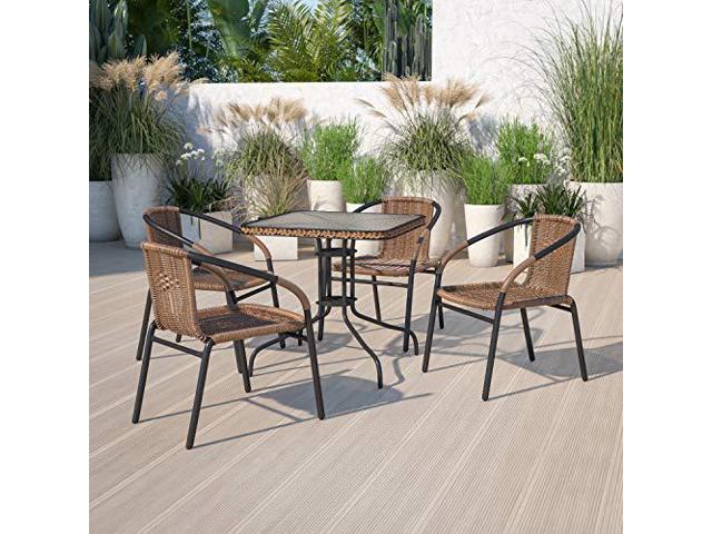 Click here for Flash Furniture 4 Pack Medium Brown Rattan Indoor-... prices