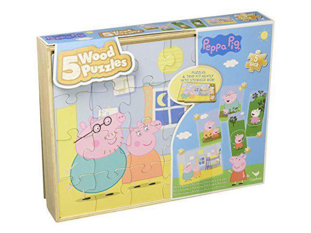 Click here for Peppa Pig 5 Wood Puzzles in Wooden Storage Box (St... prices