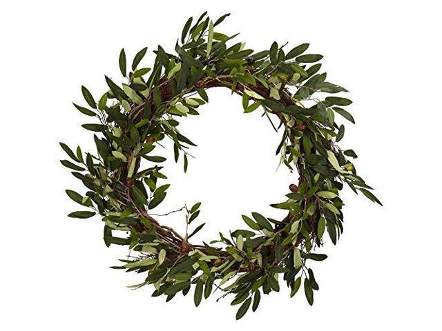 Click here for Nearly Natural 20in Olive Wreath  Green prices