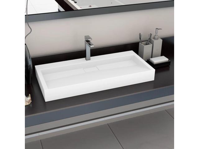 Click here for vidaXL Wash Basin 39.4x18.1x4.3 Mineral Cast/Marbl... prices