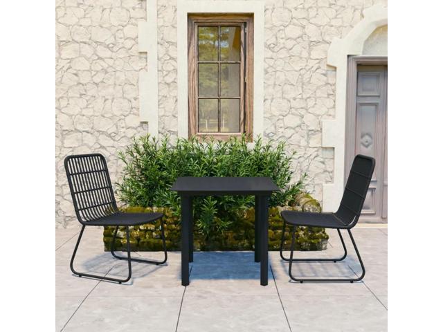 Click here for vidaXL 3 Piece Patio Dining Set Poly Rattan and Gl... prices
