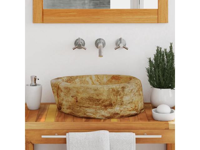 Click here for vidaXL Sink 17.7x13.8x5.9 Fossil Stone Cream prices