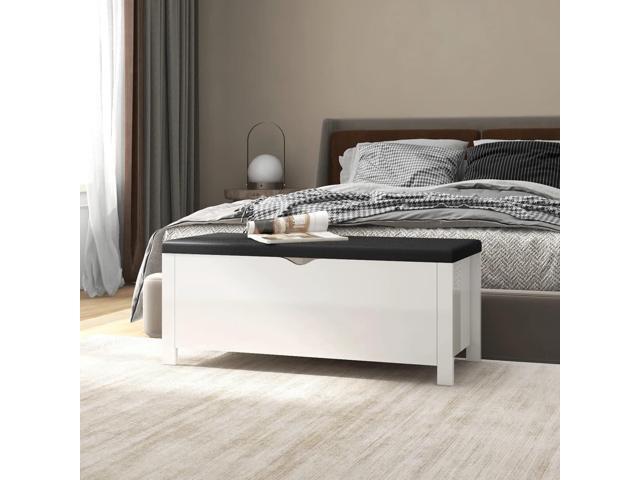 Click here for vidaXL Storage Box with Cushion High Gloss White 4... prices