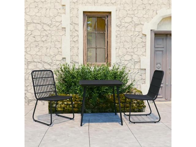 Click here for vidaXL 3 Piece Patio Dining Set Poly Rattan and Gl... prices