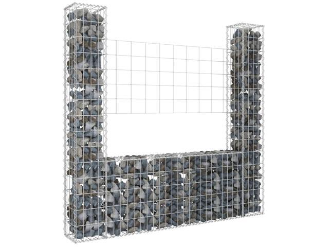 Click here for vidaXL U-shape Gabion Basket with 2 Posts Iron Gar... prices